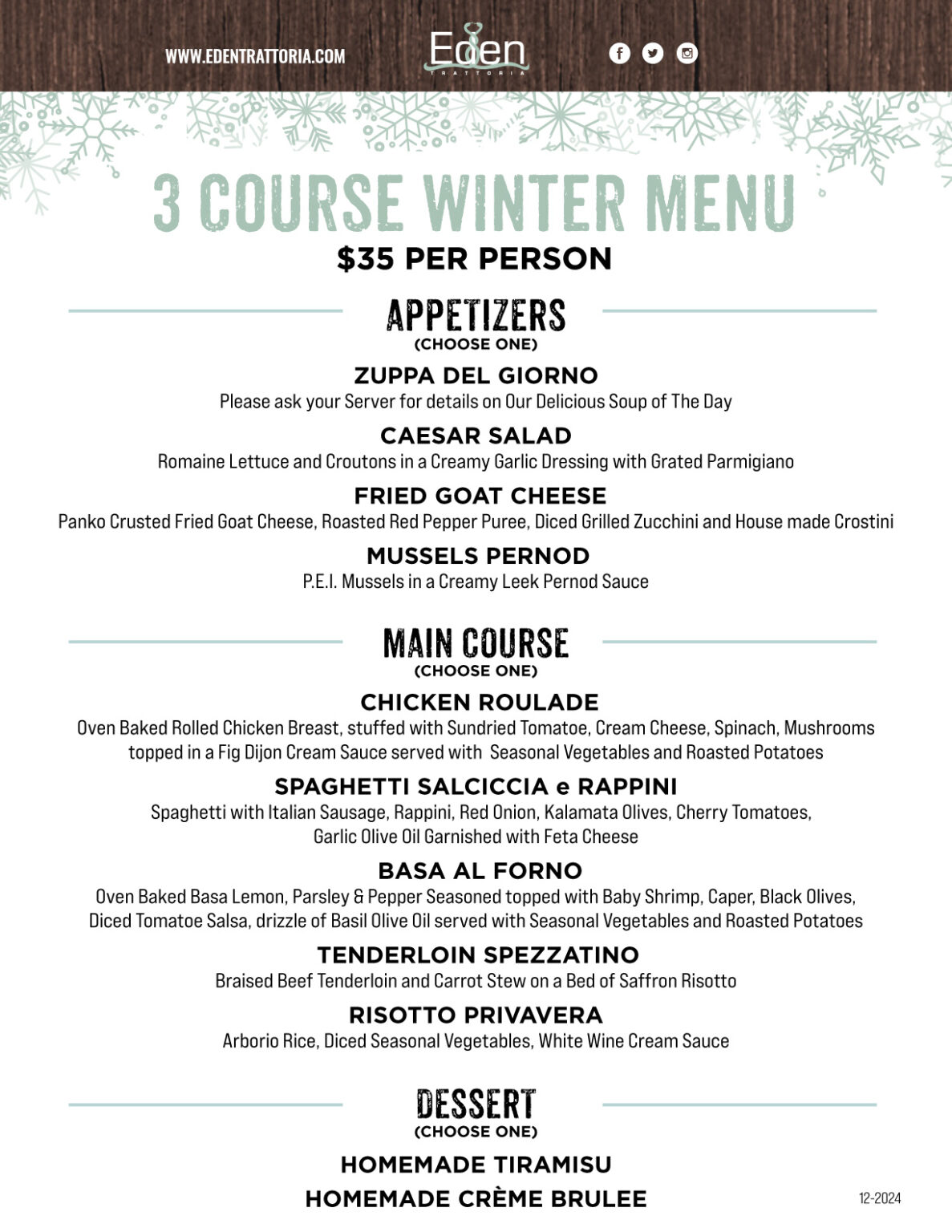 Eden Trattoria | Toronto, ON | (416) 255-5588